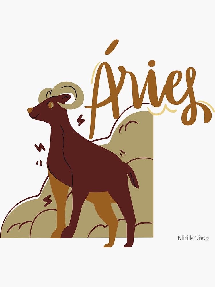 "ARIES" Sticker for Sale by MirillaShop | Redbubble