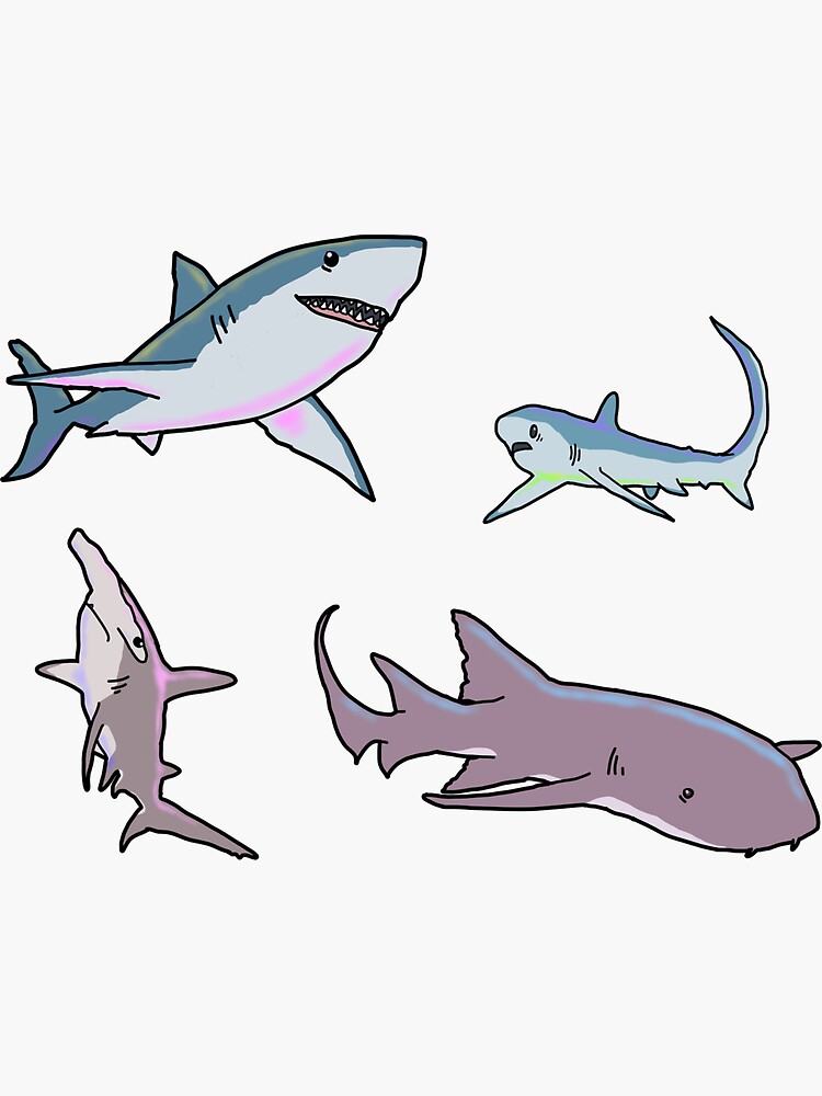 "Shark Week Sticker Pack" Sticker for Sale by peachluna | Redbubble