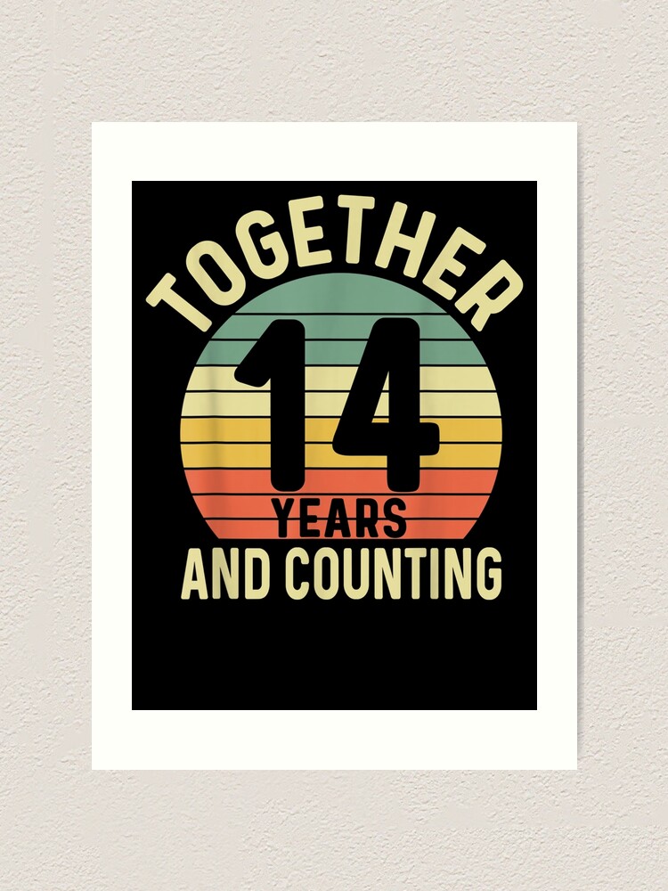 "14 Years Together Matching Couples 14th Wedding Anniversary " Art ...