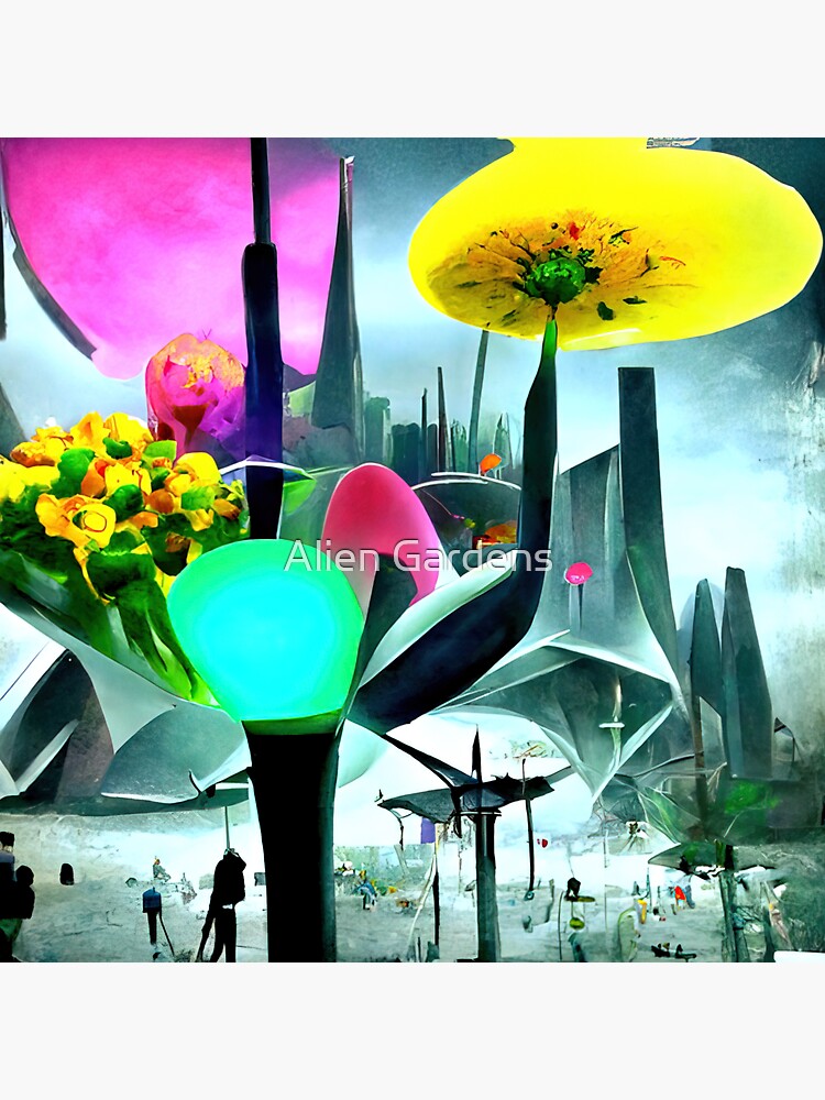 "Alien Garden Flowers - Exotic Flower #5" Sticker for Sale by edisondl ...