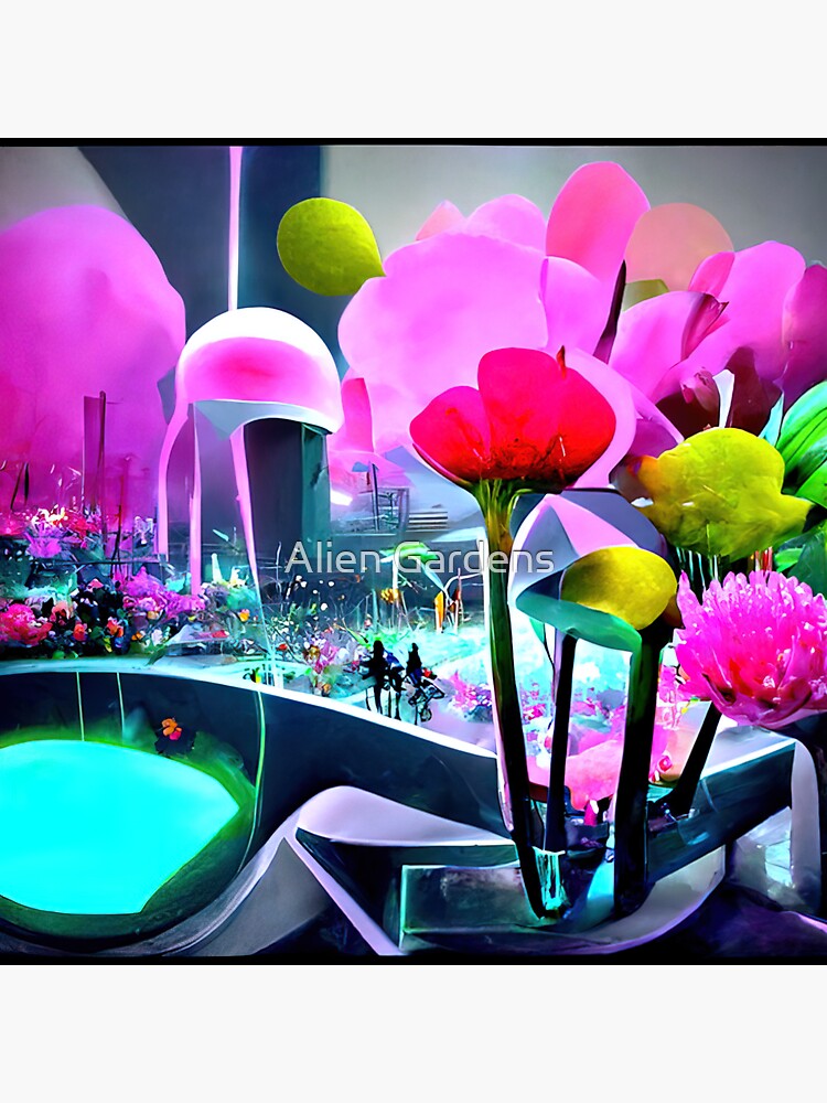 "Alien Garden Flowers - Exotic Flower #7" Sticker for Sale by edisondl ...