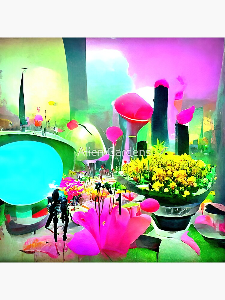 "Alien Garden Flowers - Exotic Flower #9" Sticker for Sale by edisondl ...