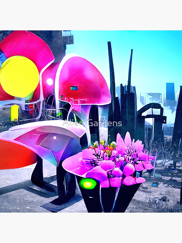 "Alien Garden Flowers - Exotic Flower #12" Sticker for Sale by edisondl ...