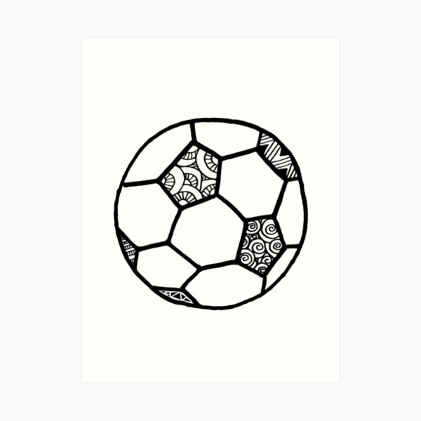 "Zentangle Soccer Ball" Art Print by alexavec | Redbubble
