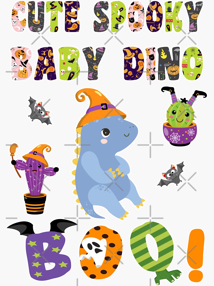 "Cute Spooky Baby Dino Halloween Boo 2" Sticker for Sale by madrigenum ...