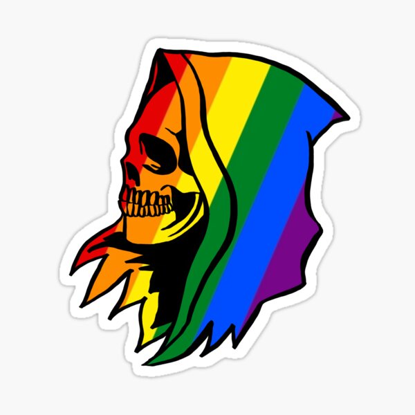 "Rainbow Reaper" Sticker for Sale by TattooMerchant | Redbubble