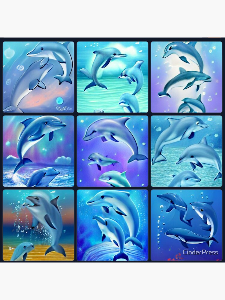 "Dolphins Pack" Sticker for Sale by CinderPress | Redbubble