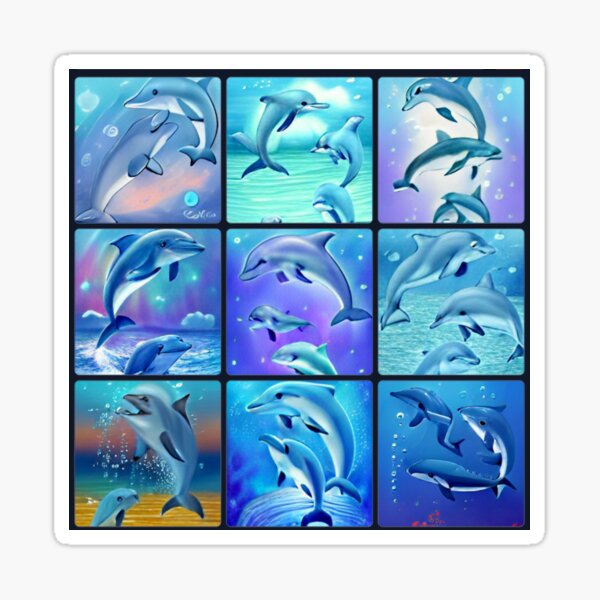 "Dolphins Pack" Sticker for Sale by CinderPress | Redbubble