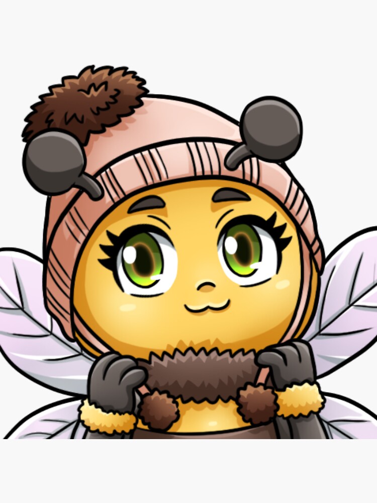 "RoezyBee emote, winter hat" Sticker for Sale by RoezyBee | Redbubble