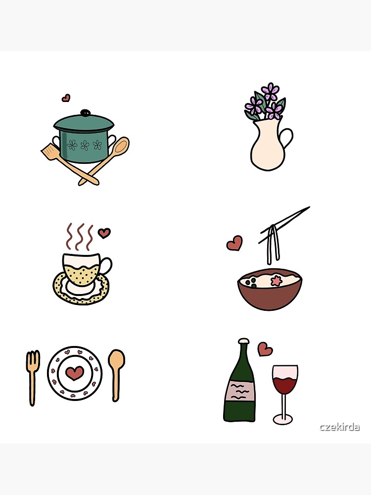 "Cooking stickers pack" Poster for Sale by czekirda | Redbubble