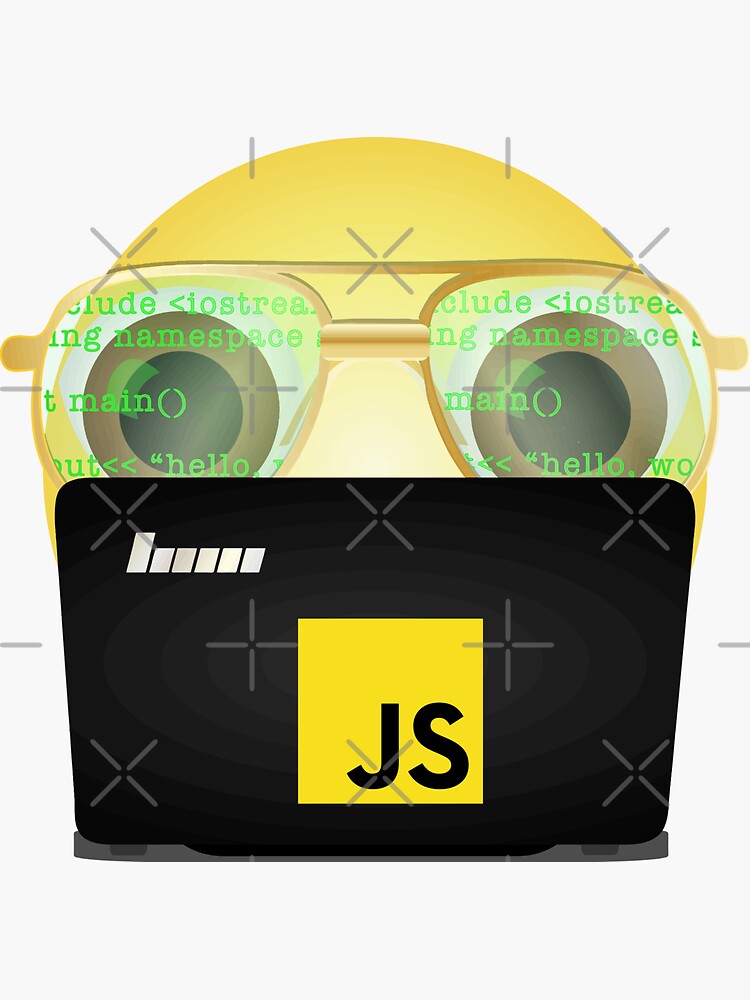 "JavaScript programmer coding." Sticker for Sale by Art-Vibrations | Redbubble