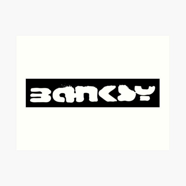 "Banksy Signature tag in white on black background HD" Art Print for ...