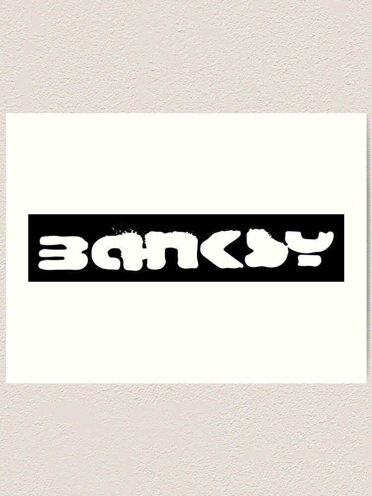 "Banksy Signature tag in white on black background HD" Art Print for ...