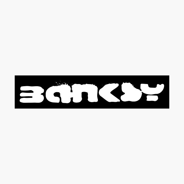 "Banksy Signature tag in white on black background HD" Photographic ...