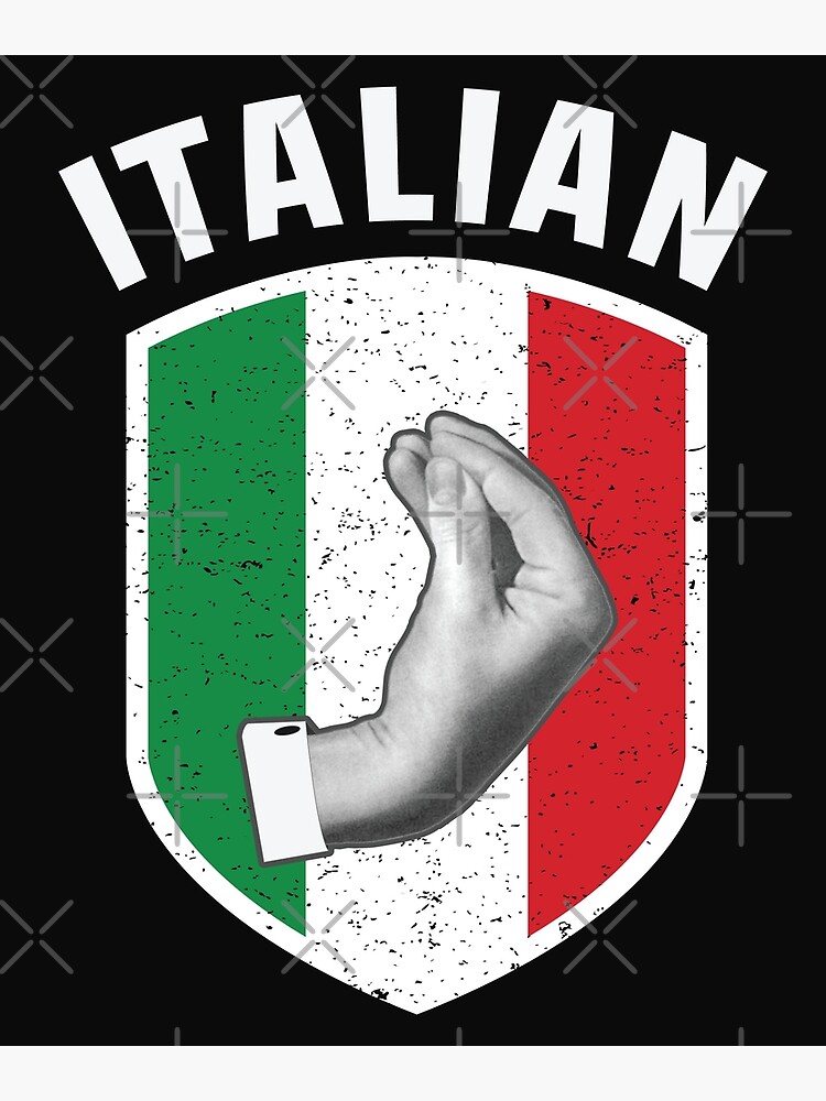 "Vintage Italian Hand Gesture Italian Flag Italian Roots" Poster for ...