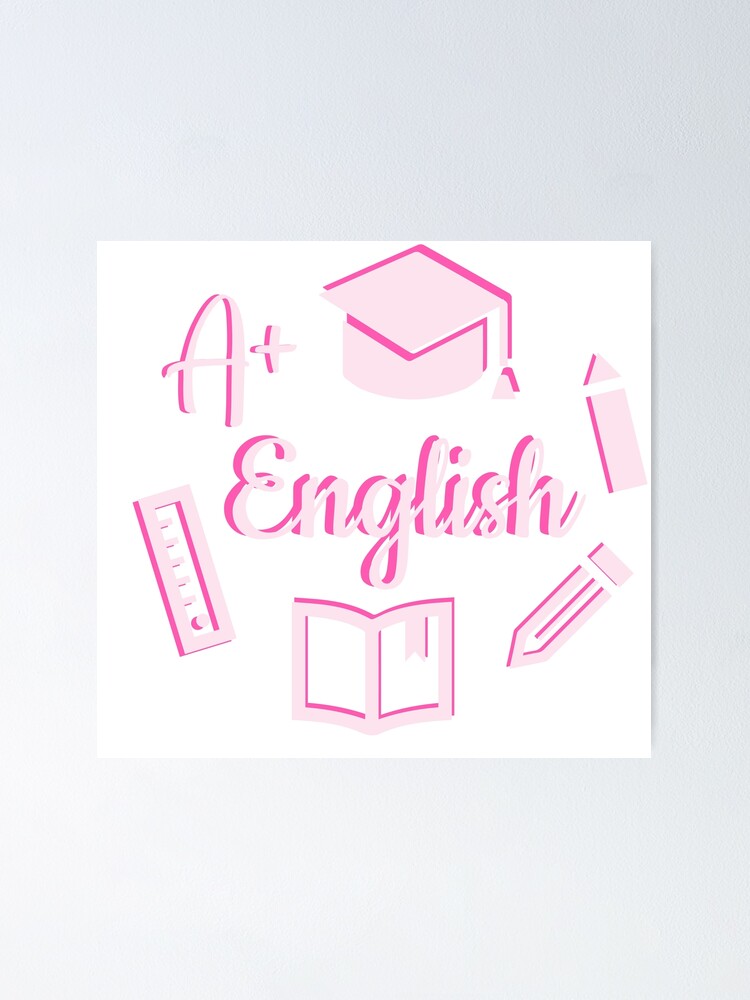 "Light Pink English School Subject" Poster for Sale by RedHotWears ...