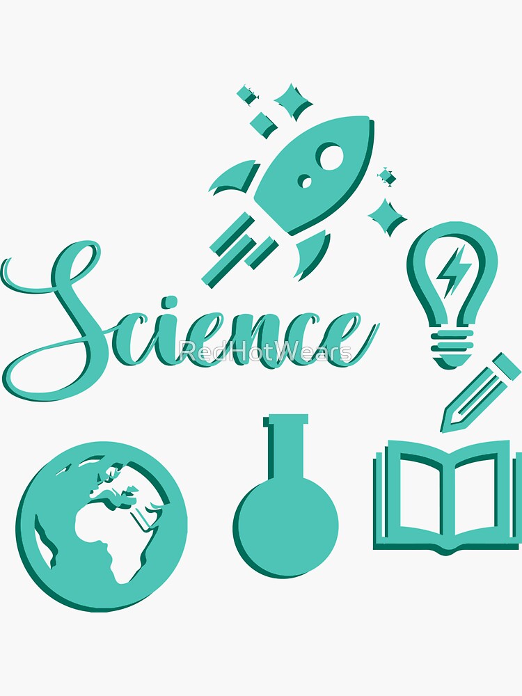 " Light cyan Science School Subject" Sticker for Sale by RedHotWears ...