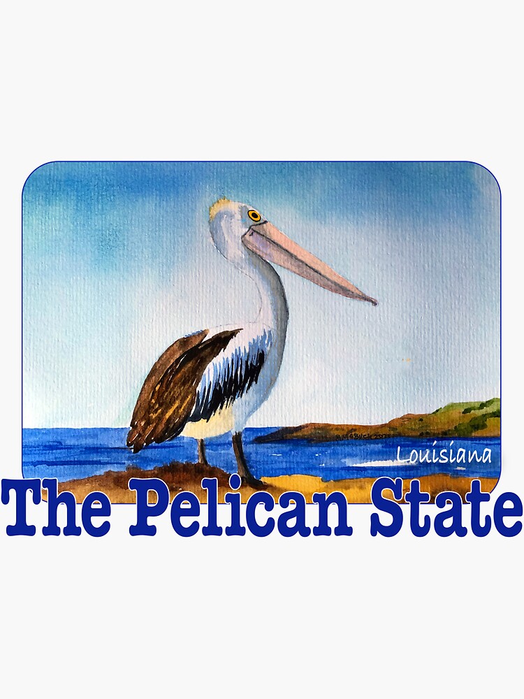 "Louisiana, The Pelican State" Sticker for Sale by margaretbucklew ...