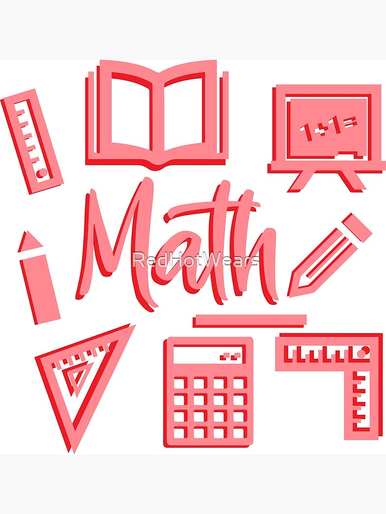 "Light Red Math School Subject" Poster for Sale by RedHotWears | Redbubble