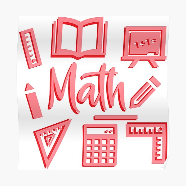 "Light Red Math School Subject" Poster for Sale by RedHotWears | Redbubble