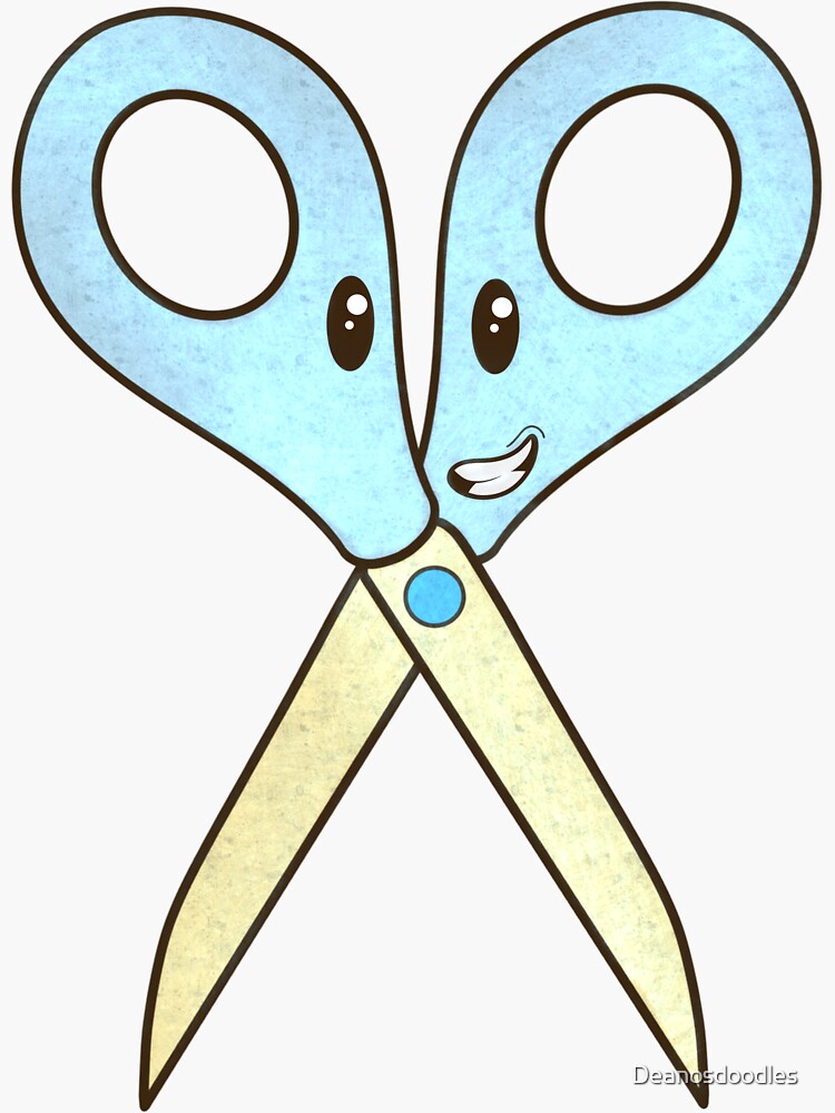 "Cute scissors " Sticker for Sale by Deanosdoodles | Redbubble