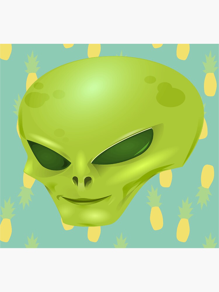 " Pineapple Alien" Sticker for Sale by toufikpromo | Redbubble