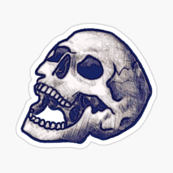 "Blue shaded laughing skull " Sticker for Sale by AngelikaLau | Redbubble