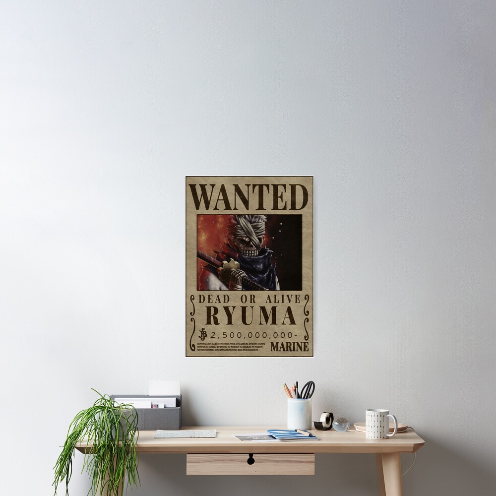 "Ryuma Wanted One Piece Sword God Bounty Poster" Poster for Sale by ...