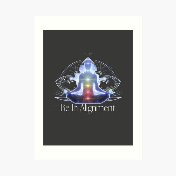 "Be In Alignment - Spiritual Chakras with blue silhouette " Art Print ...