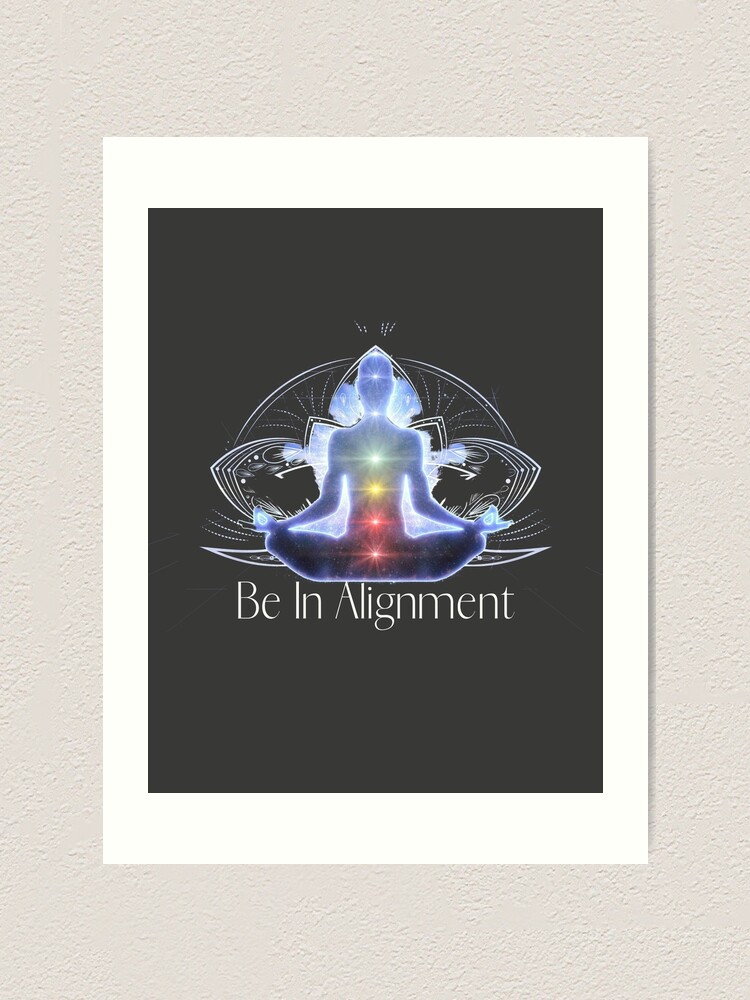 "Be In Alignment - Spiritual Chakras with blue silhouette " Art Print ...