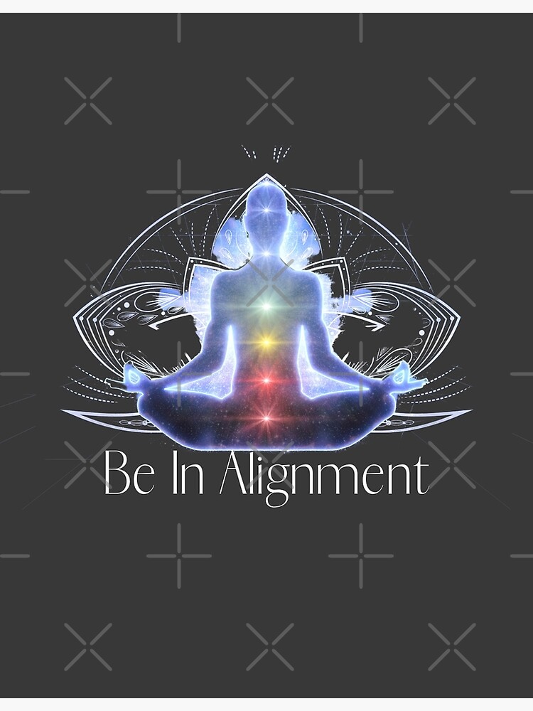 "Be In Alignment - Spiritual Chakras with blue silhouette " Art Print ...