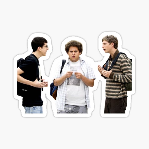 "Superbad // Jonah Hill, McLovin and Michael Cera" Sticker for Sale by ...