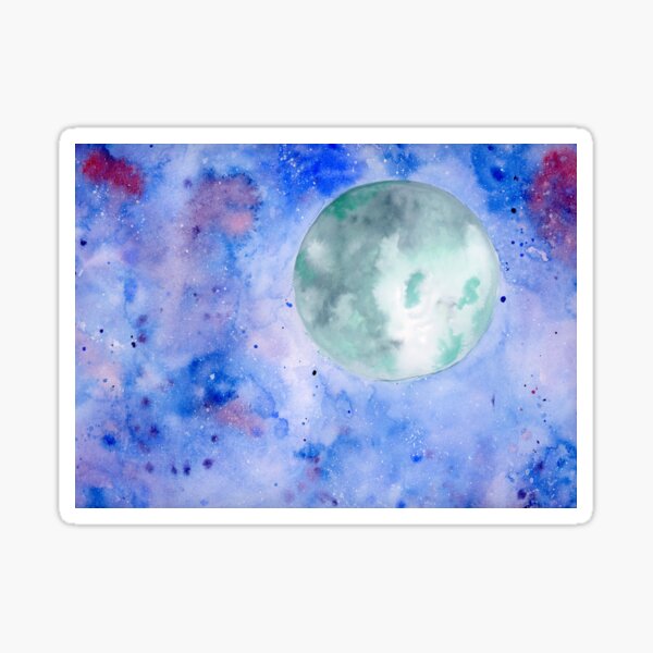 "Moonlit night sky" Sticker for Sale by MAEASWATERCOLOR | Redbubble