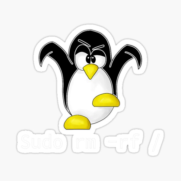 Tux Linux Penguin Sudo Rm Rf Programmer Developer Hacker Sticker