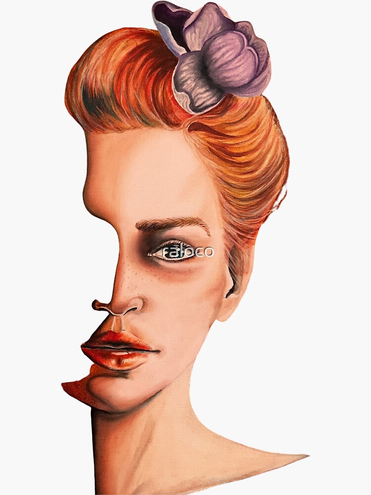 "Half face art" Sticker for Sale by raloco | Redbubble
