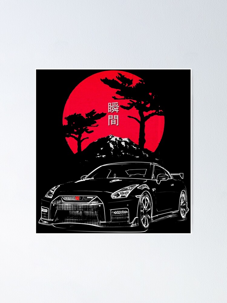 "GT-R R35 Red Sun Japanese Aesthetic JDM Tuner Car Drift Racing Street ...