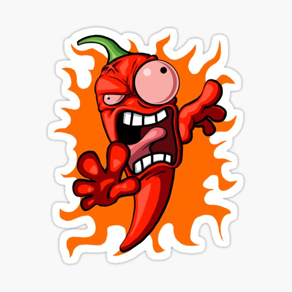 "Flaming Chili Pepper" Sticker for Sale by HogoBrogh | Redbubble