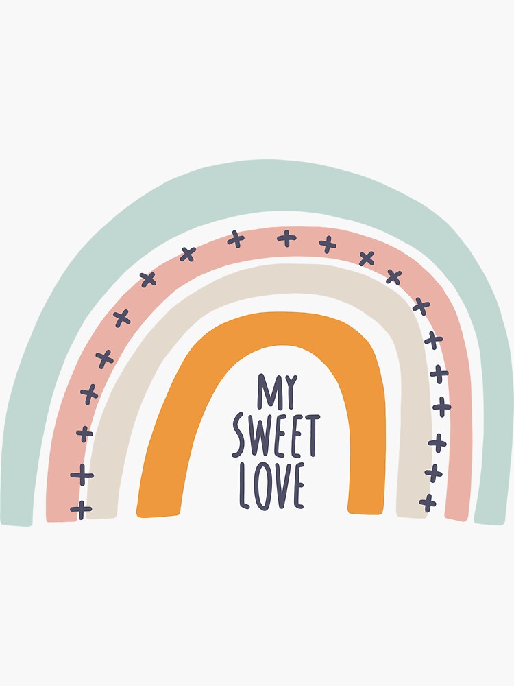 "Earthy Pastel Colors Boho Rainbow" Sticker for Sale by rainbowify ...