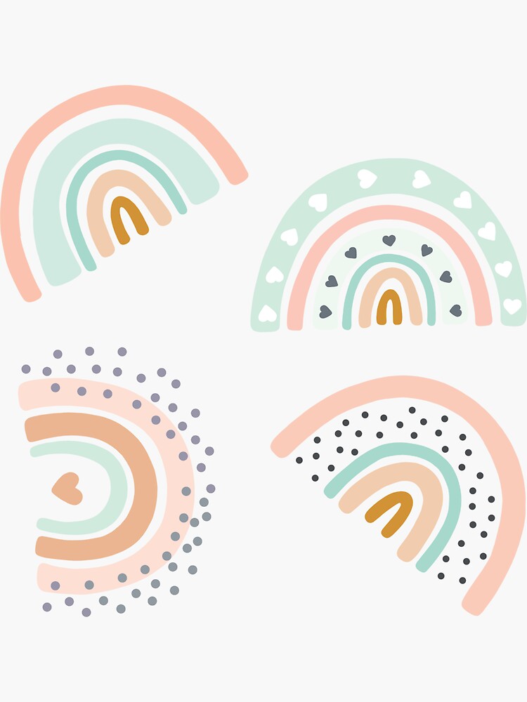 "Pastel Color Rainbows Sticker Pack" Sticker for Sale by rainbowify ...