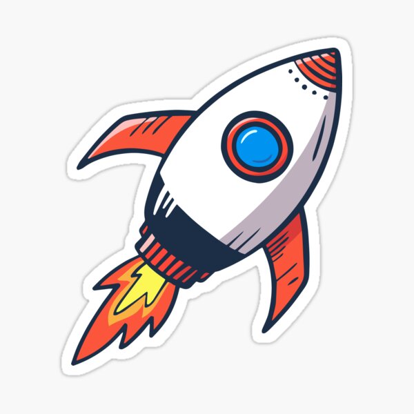 "Rocket cartoon illustration." Sticker for Sale by alekxemko | Redbubble