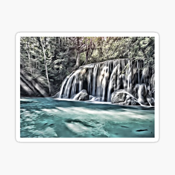 "Waterfalls lovers_V.03" Sticker for Sale by AbsheerDesign | Redbubble
