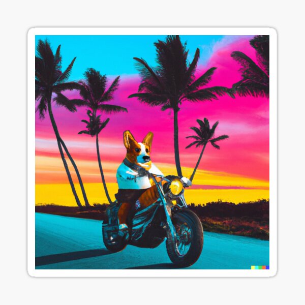 "Corgi Riding Motorcycle " Sticker for Sale by FTMCorgi | Redbubble