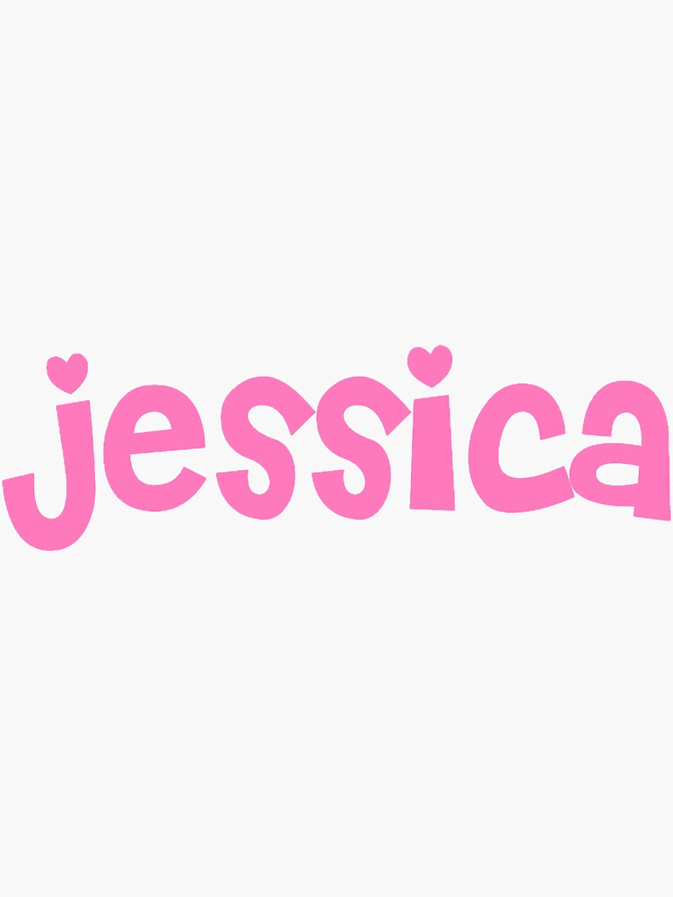 "jessica pink heart name sticker" Sticker for Sale by th3a | Redbubble