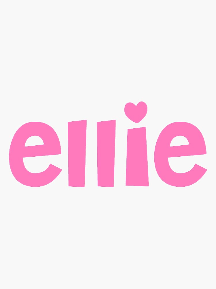 "ellie pink heart name sticker " Sticker for Sale by th3a | Redbubble