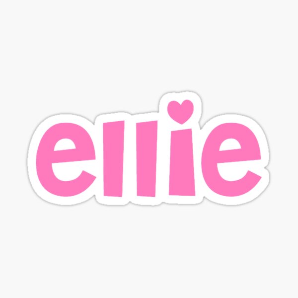 "ellie pink heart name sticker " Sticker for Sale by th3a | Redbubble