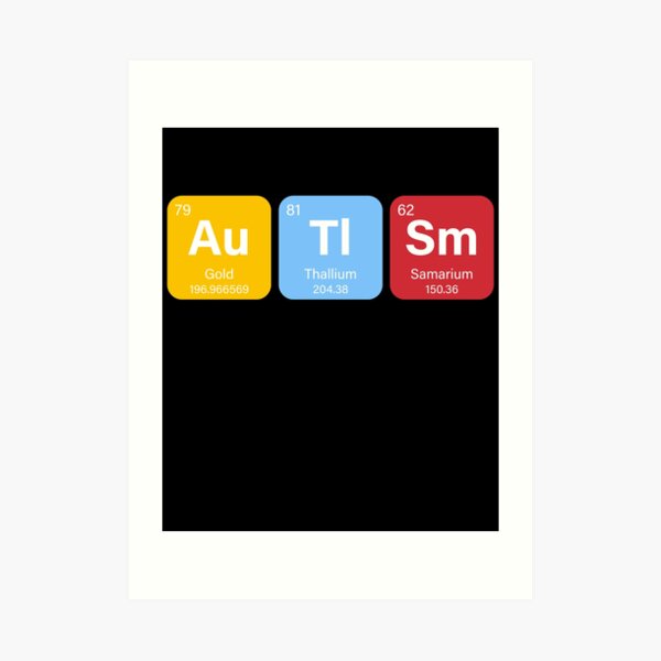 "Periodic Table for Autistic Asd Adhd Autism Awareness kids" Art Print ...