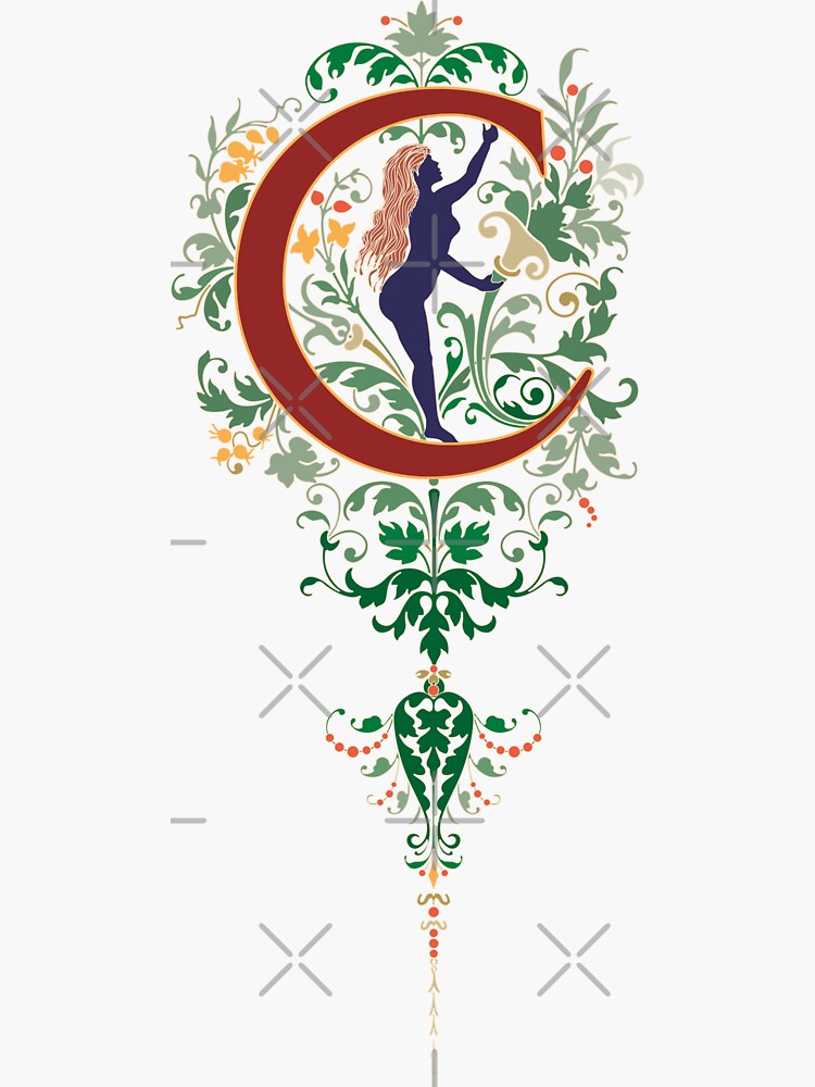 "Medieval Renaissance floral letter C. the fancy monogram initial ...