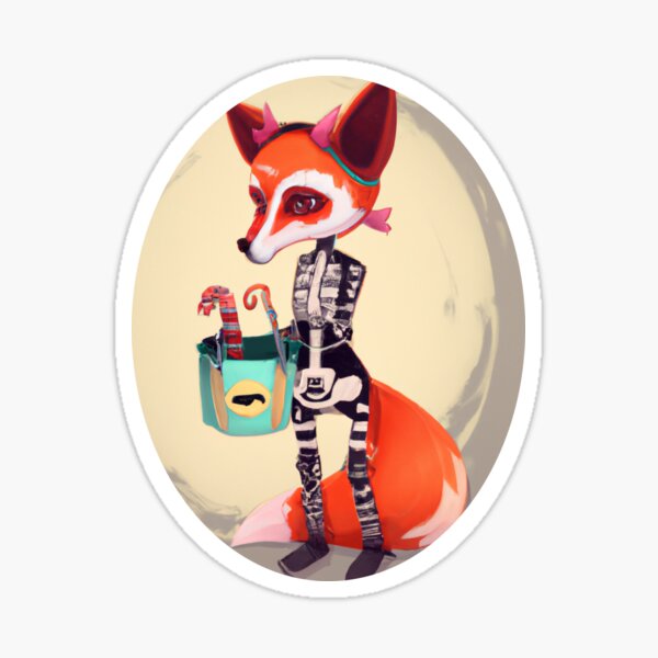 "Halloween fox, skeleton costume, spooky fox" Sticker for Sale by ...