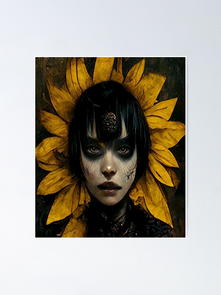 "Sunflower Goth Girl" Poster for Sale by GeekGasmMerch | Redbubble