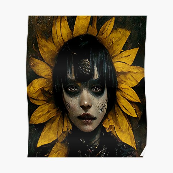 "Sunflower Goth Girl" Poster for Sale by GeekGasmMerch | Redbubble